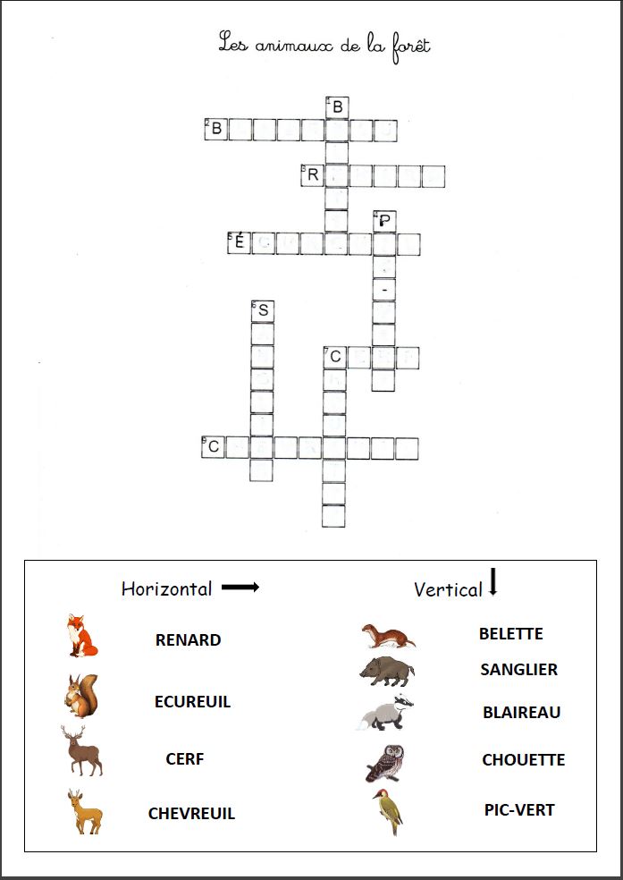 Les animaux de la forêt - Site de l'école Saint Joseph de Courbeveille
